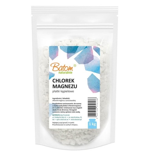 Chlorek magnezu płatki kąpielowe 1 kg - Batom bioshop.com.pl